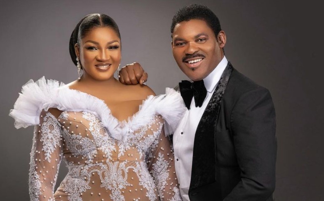 Omotola, husband mark 27th wedding anniversary with racy bedroom photo ...